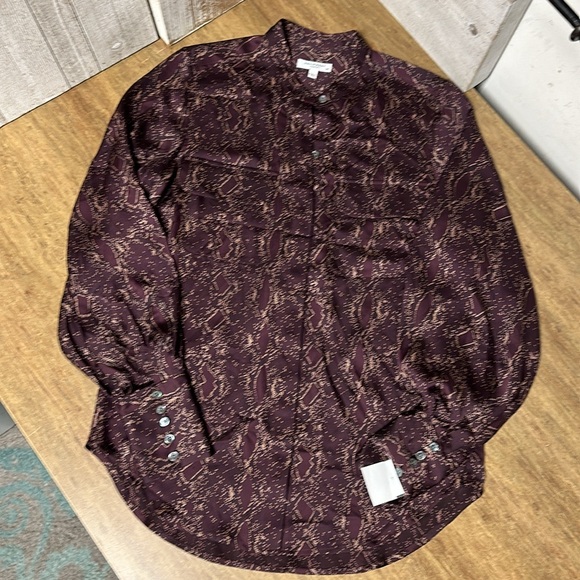 Equipment | Tops | Equipment Nwt Helaine Python Print Eggplant Plum ...